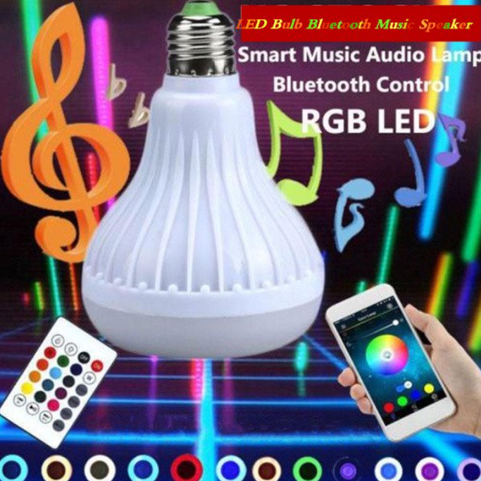 Led Music Bulb with Bluetooth Speaker RGB Multicolor Adjustable ...
