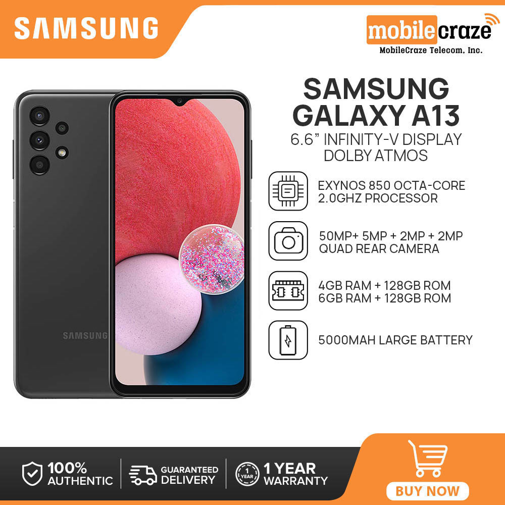 Samsung Galaxy A13 Cellphone | 4GB/6GB RAM+128GB ROM | Exynos 850 Octa ...