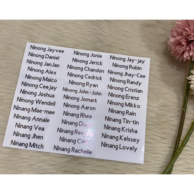 Sticker Labels/Name (Personalized) | Shopee Philippines