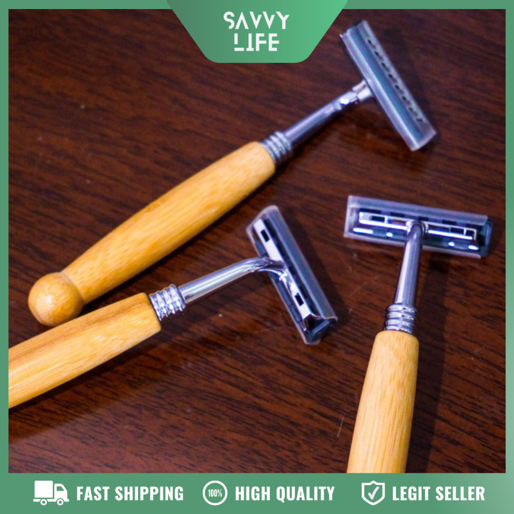 Eco Bamboo Safety Refillable Razor Shaver | Shopee Philippines
