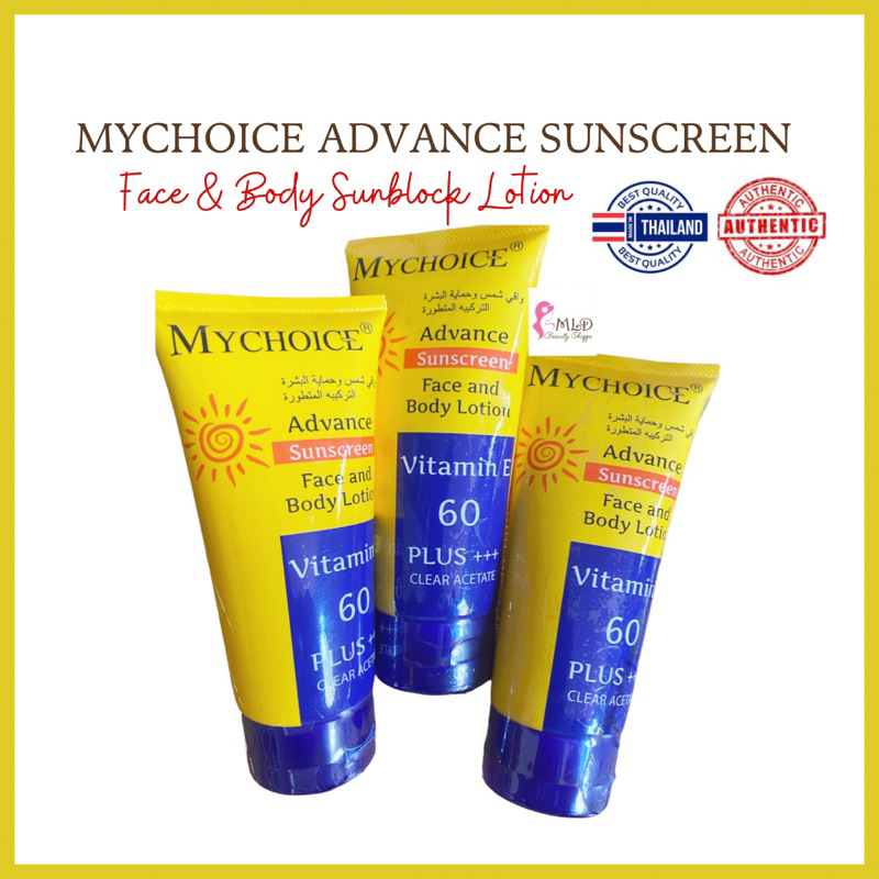 Authentic MYCHOICE Advance Sunscreen Face & Body Lotion w/ Vitamin E ...