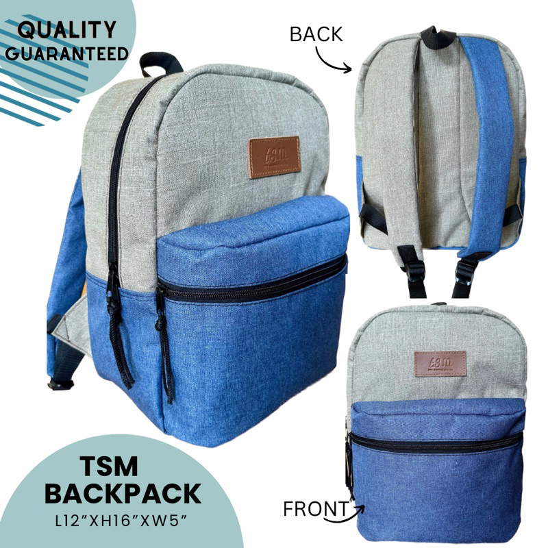 TSMbackpack Khaki / Blue-combination | Shopee Philippines