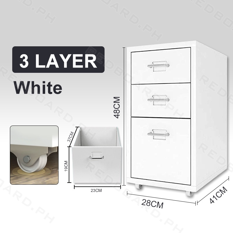 【24 Hours Ship】Full metal Lockable 3 Drawer Metal Mobile Pedestal ...