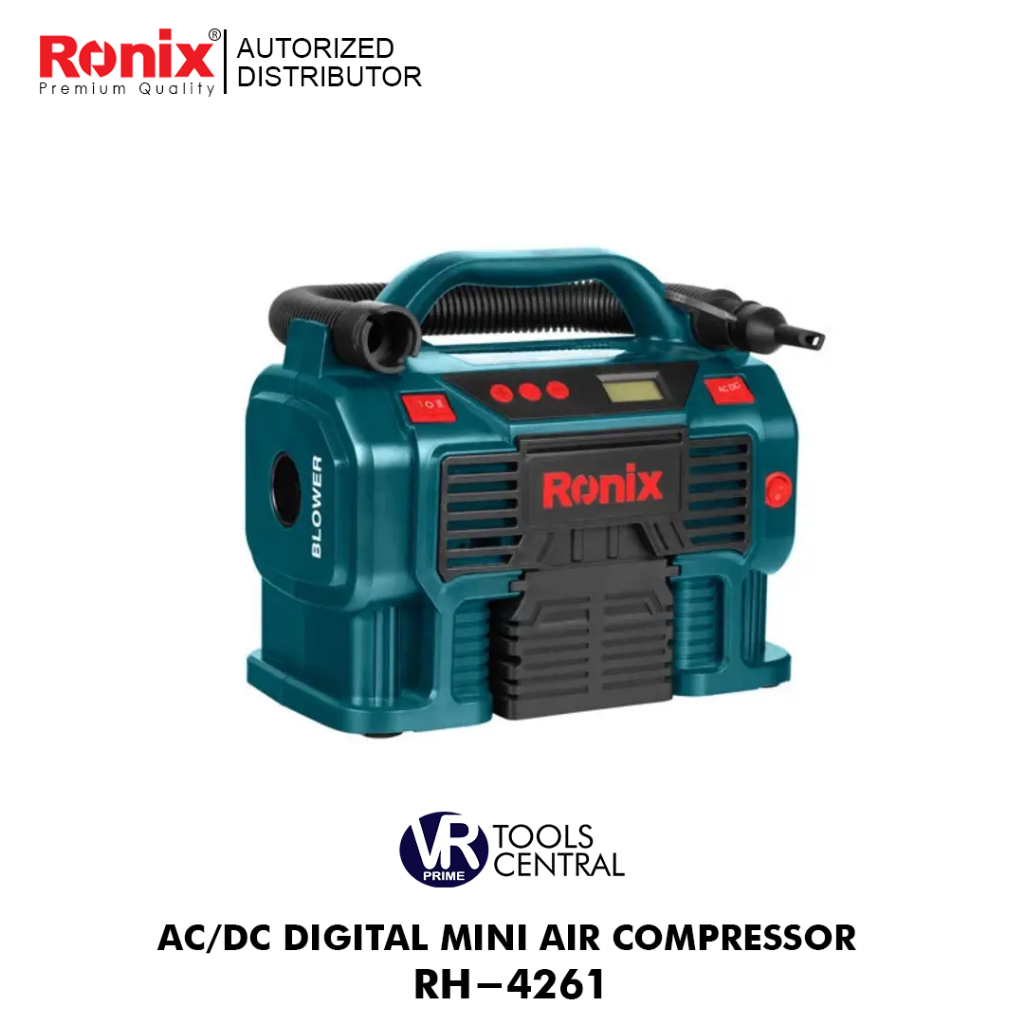 Ronix ® by VR Prime - AC/DC Digital Mini Air Compressor (RH-4261) | Shopee Philippines