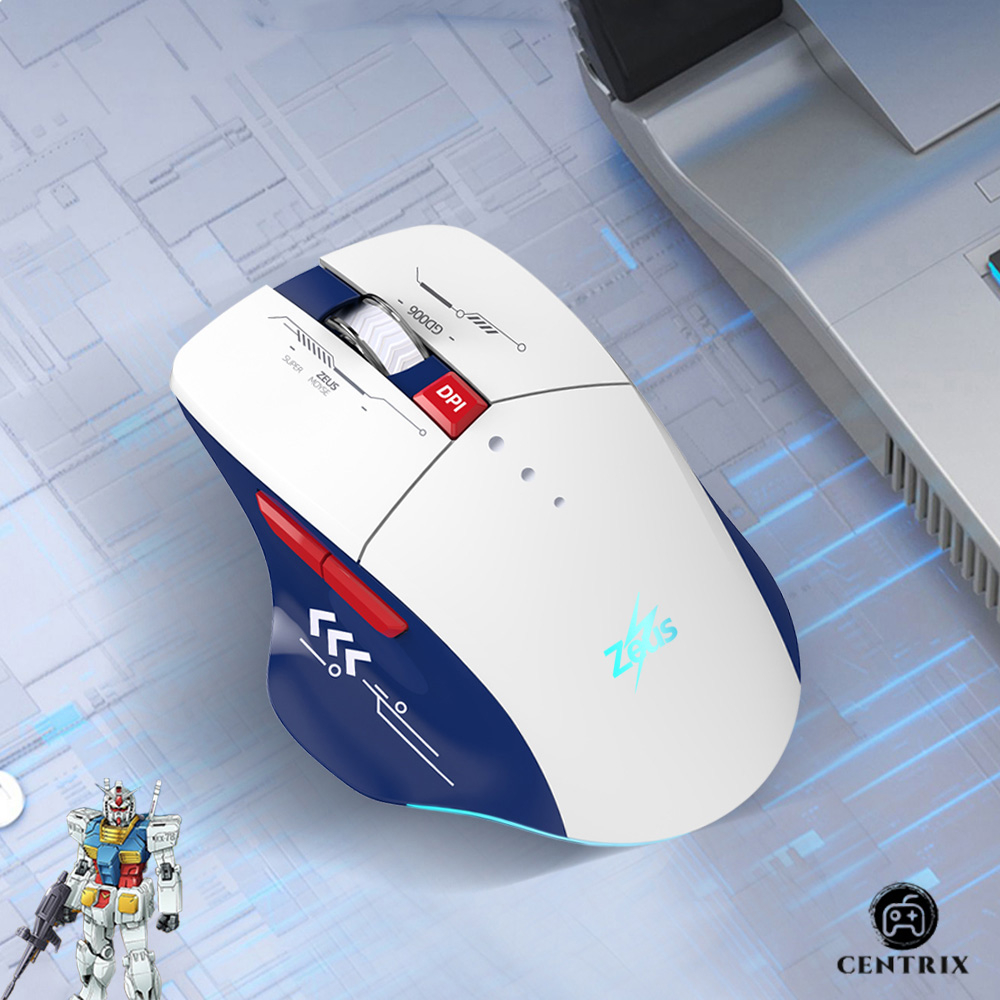 Zeus x Gundam GD-006 2.4G Wireless Mute Mouse Rechargeable Mechanical ...