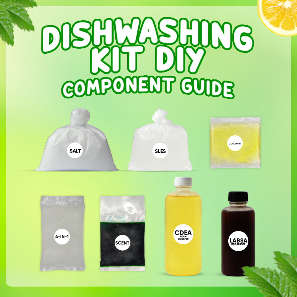 Dishwashing liquid kit set ingredients 15 to 17 liters yields liquid ...