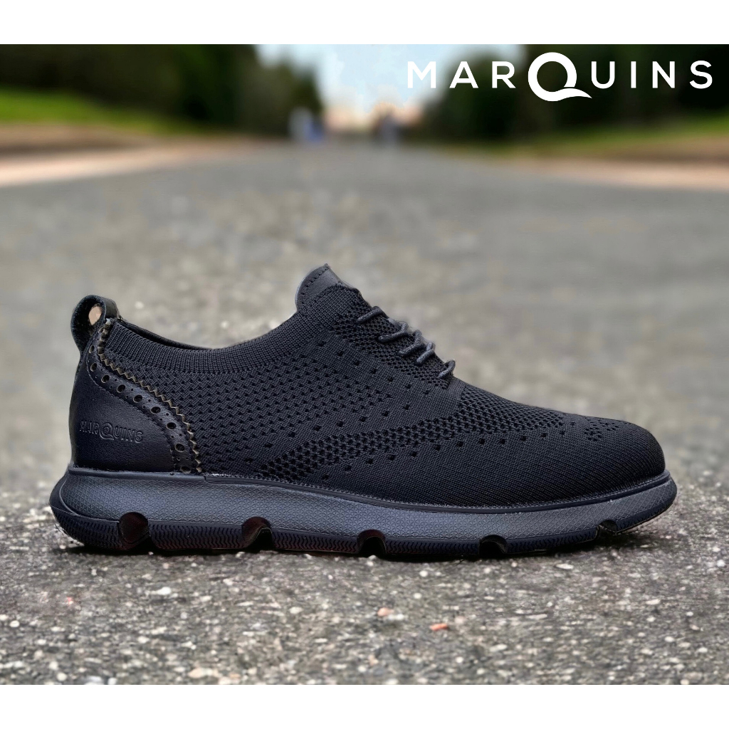 Marquins Knit Oxford Sneakers - Admiral Triple Black | Shopee Philippines
