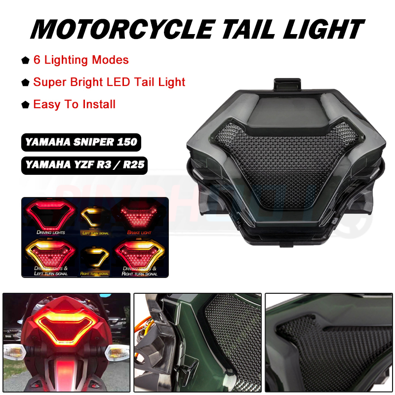 Motorcycle Tail Light Brake Light Tail Lamp With LED For SNIPER 150/YZF ...
