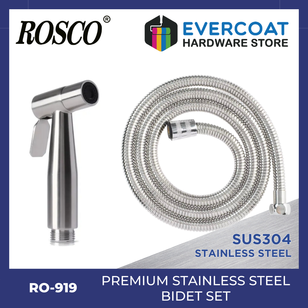 RO-919 Rosco Premium Stainless Steel Bidet Set, SUS 304, 1.2m Hose ...
