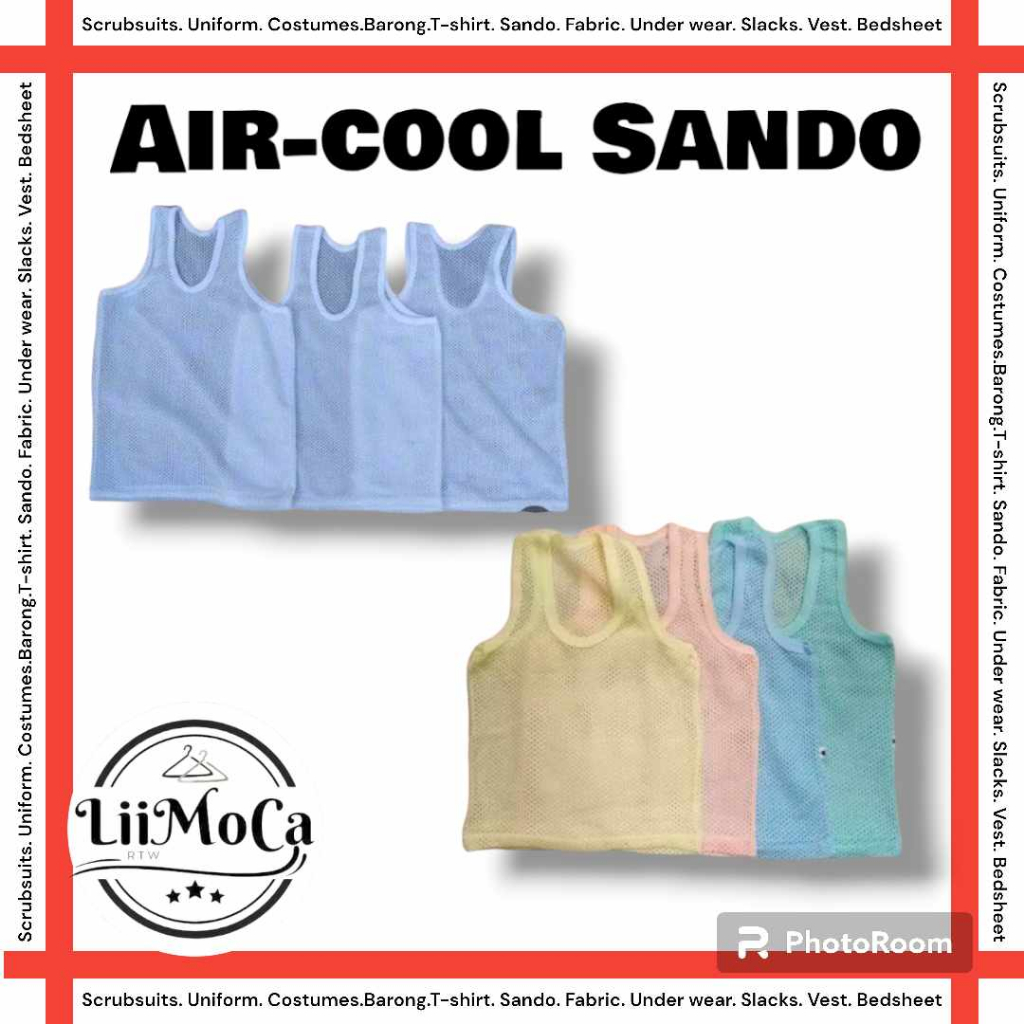 L.CO Air-cool Sando for kids/Sando butas butas/ Summer sando (set of ...