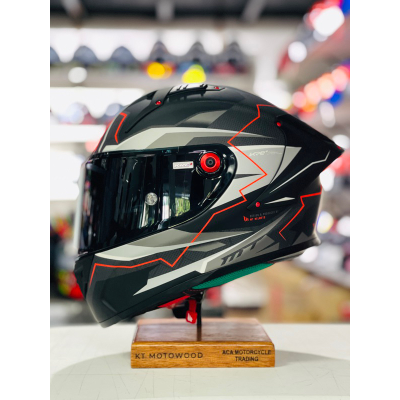 MT KRE+ KRAKER Full-Face Helmet + Free Clear Visor (CARBON FIBER SHELL ...