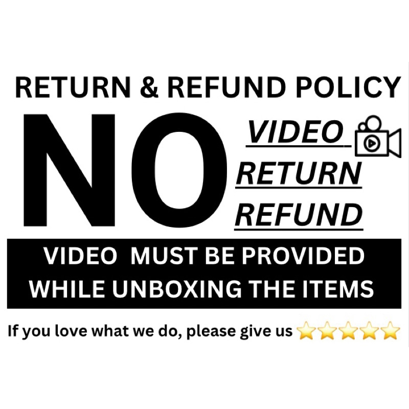 NO VIDEO NO RETURN NO REFUND STICKER 500pcs 70*50 mm | Shopee Philippines