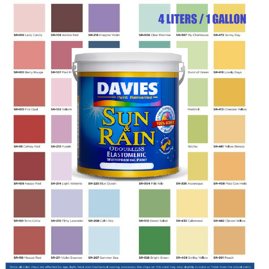 DAVIES SR WATERBASE ACRYLIC PAINT | 1 GALLON / 4 LITERS | ODORLESS ...