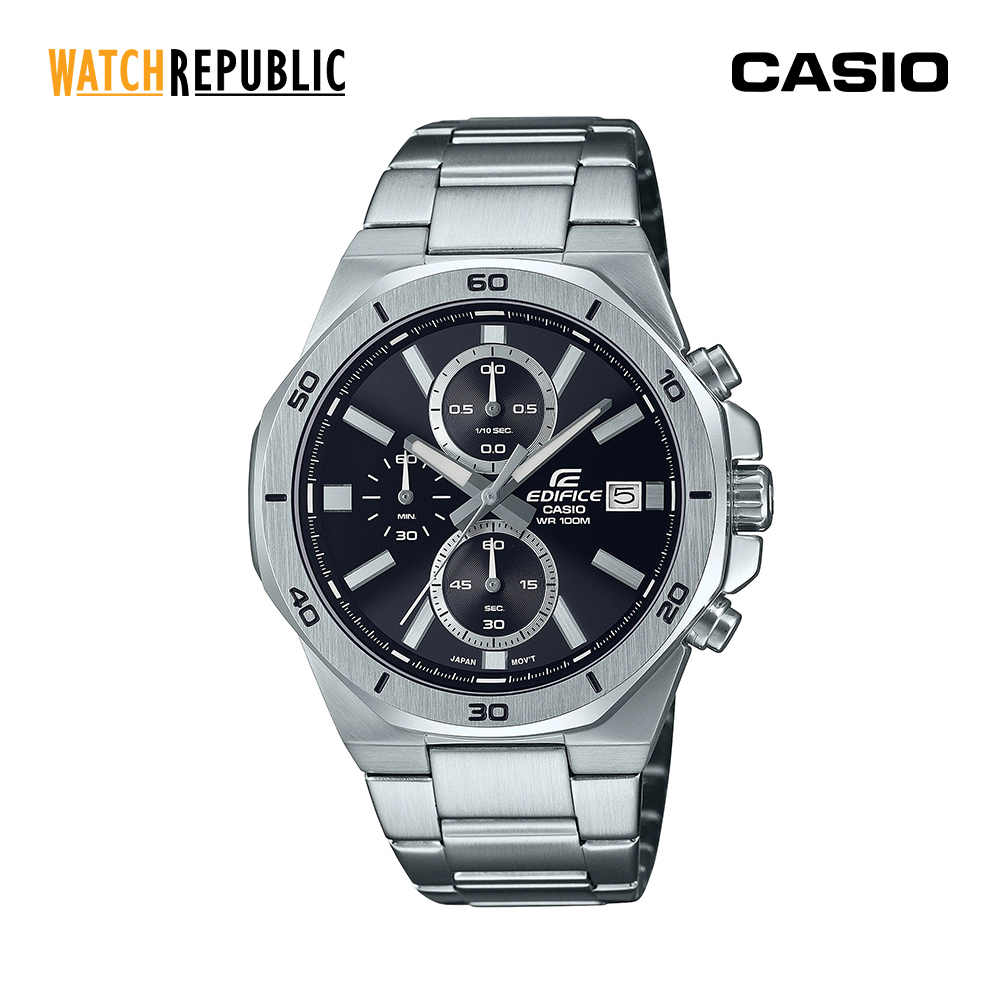 Casio Edifice Silver Chrono Stainless Steel Watch For Men CEFV-640D ...
