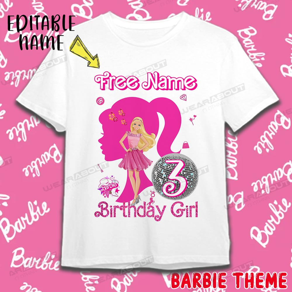 Customized Barbie Birthday Shirt I Customized Barbie Themed Birthday ...