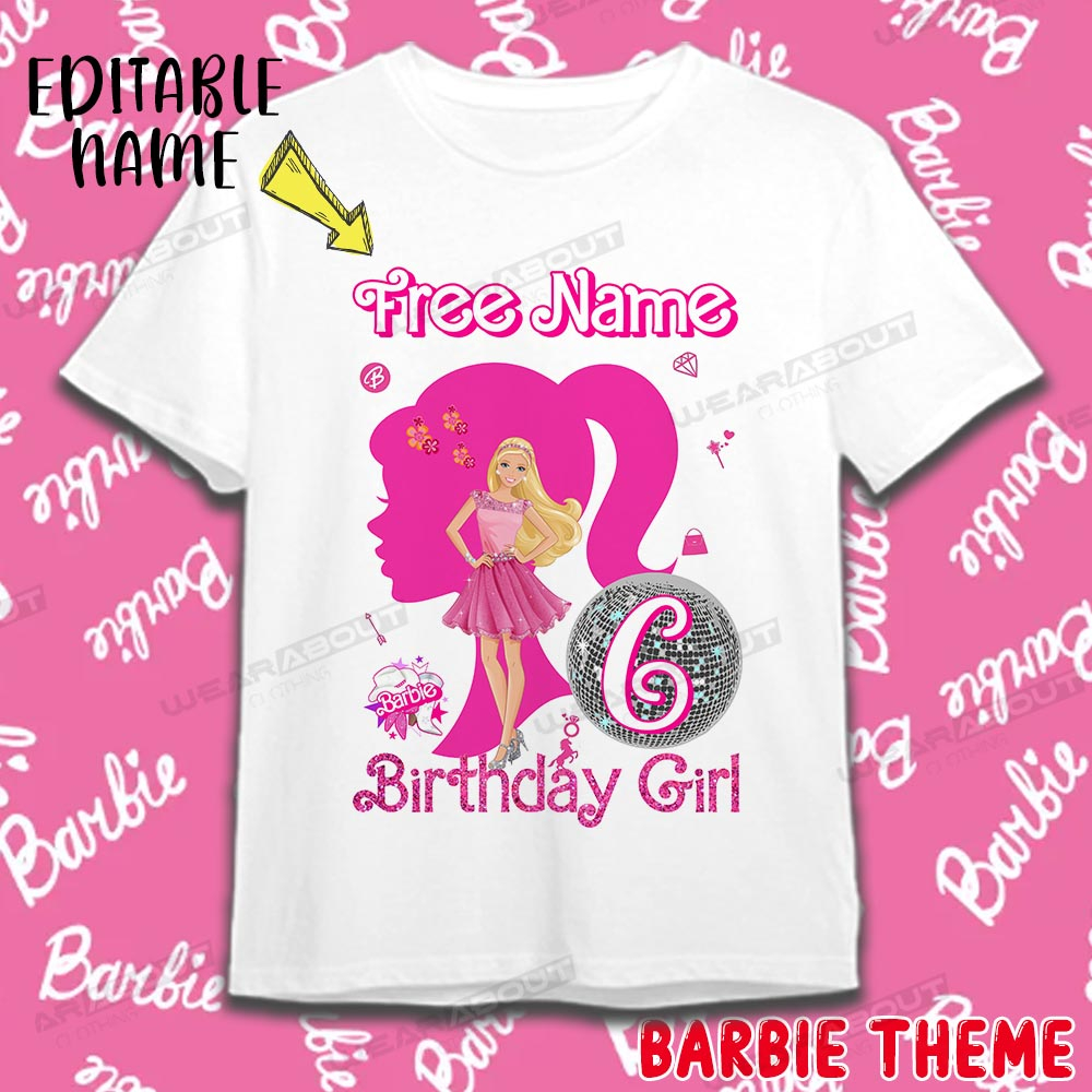Customized Barbie Birthday Shirt I Customized Barbie Themed Birthday ...