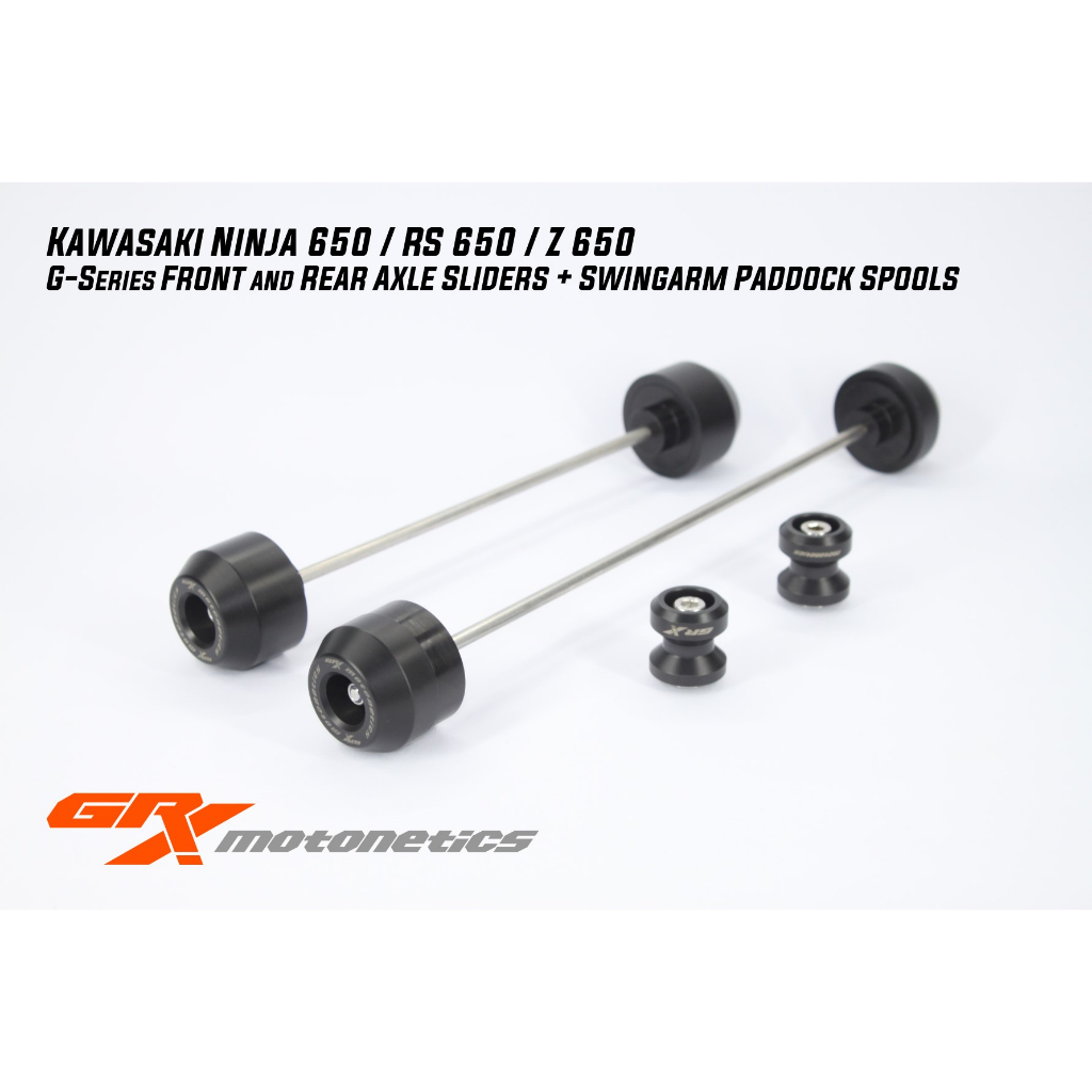 Kawasaki Ninja 650 and Z 650 Front and Rear Axle Sliders + Swingarm ...
