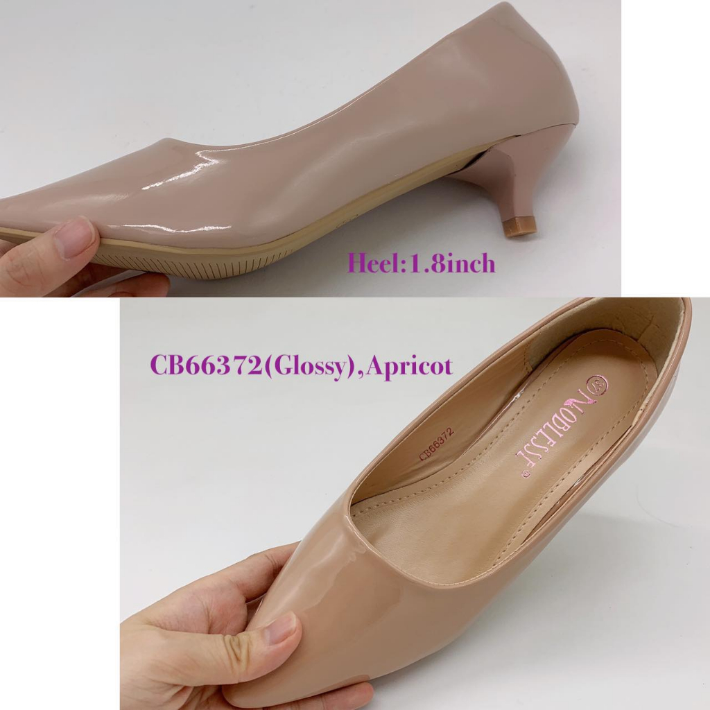 NOBLESSE Pointed Toe Black Office School Low Heel Shoes For Women ...