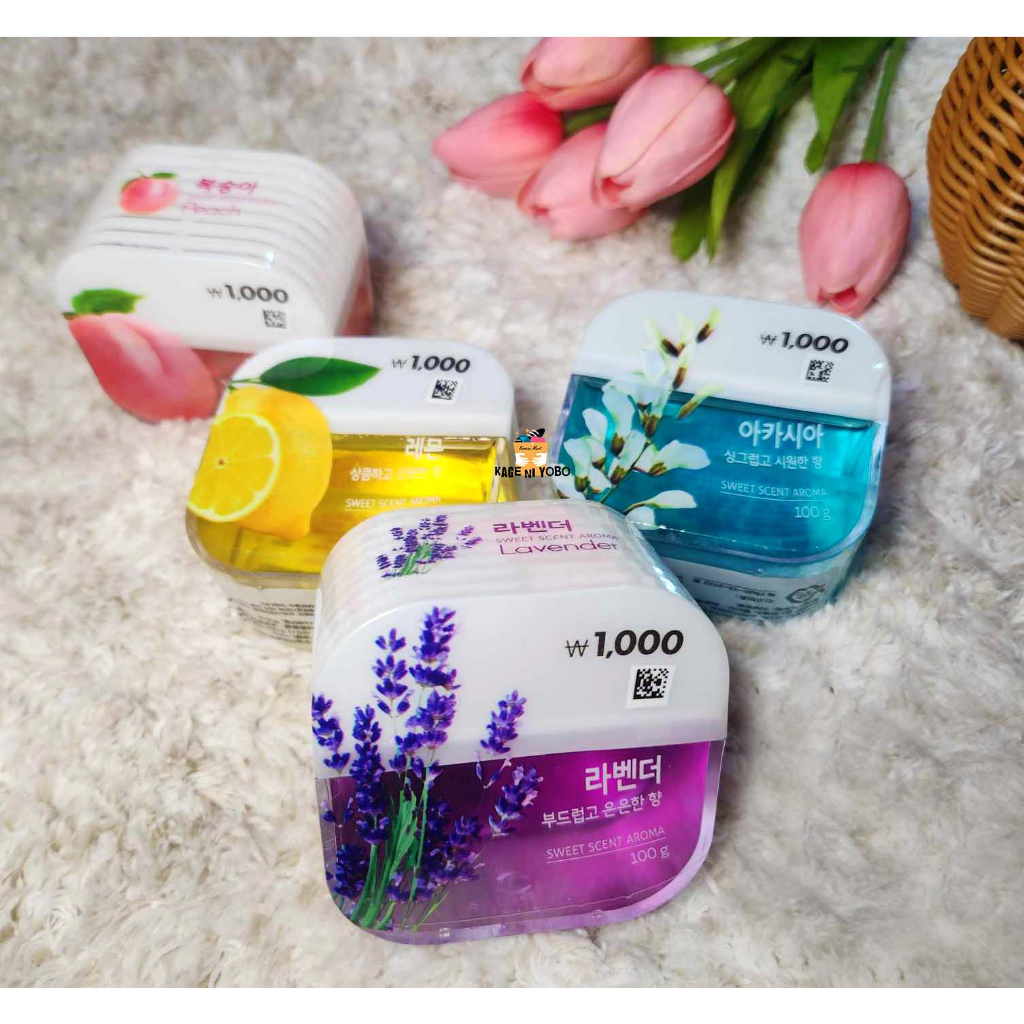 Daiso Korea Sweet Scent Aroma Gel 100g Air Fragrance for tiny spaces like bathroom and cars ...