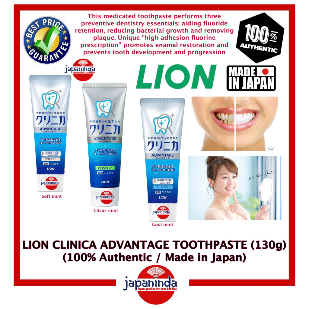 LION CLINICA ADVANTAGE TOOTHPASTE (130g) 100% Authentic / Made in Japan | Shopee Philippines