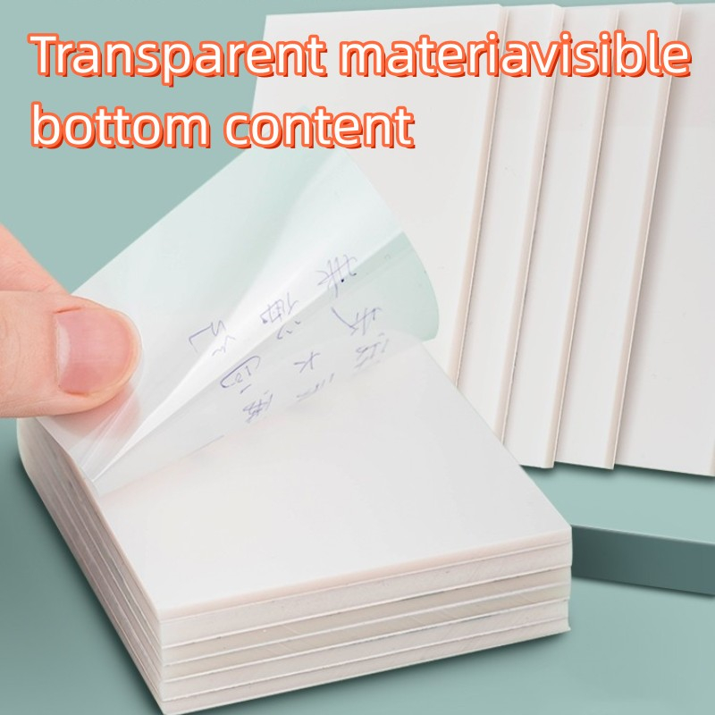 50 Sheets Transparent Sticky Notes PET Waterproof Memo Notepad ...