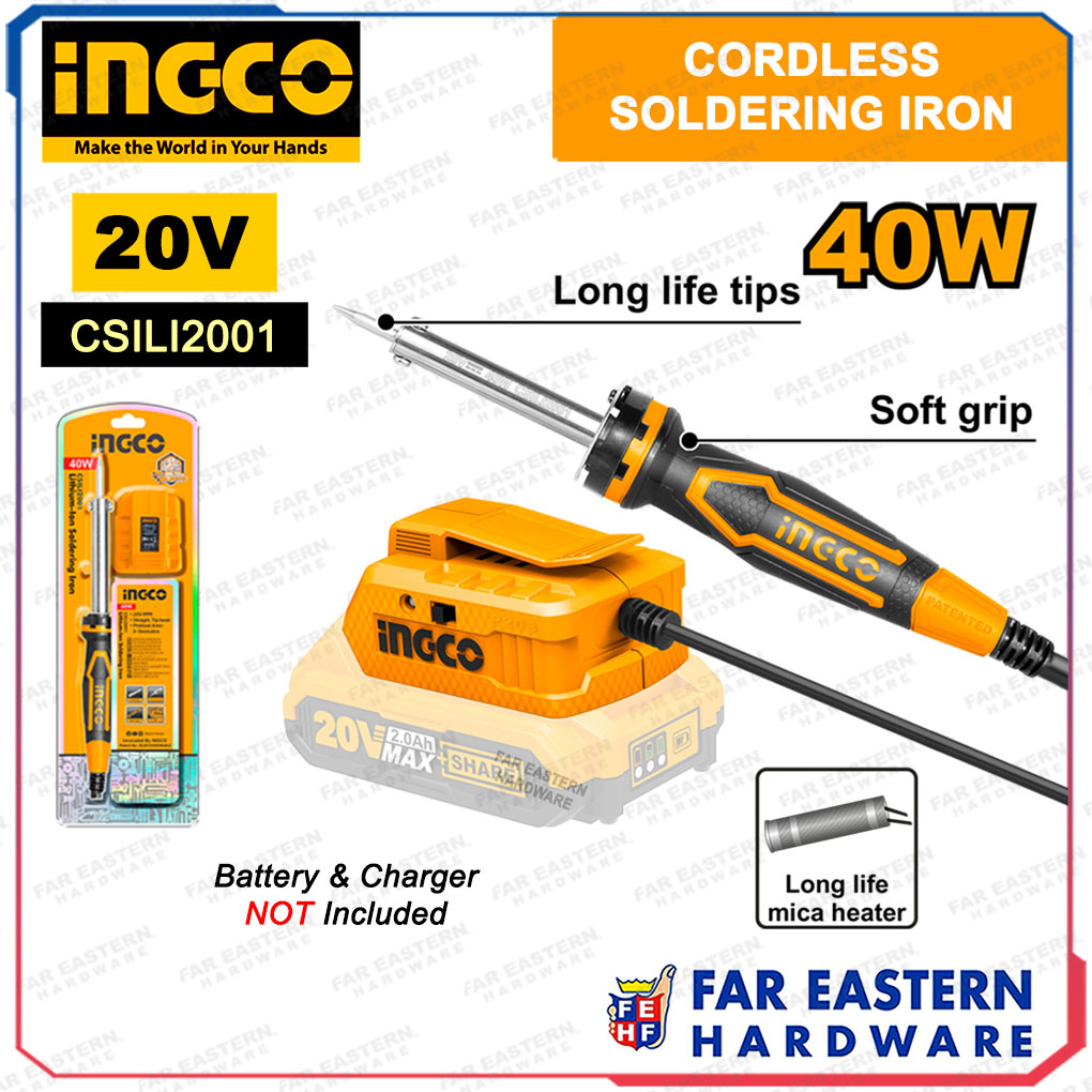INGCO Cordless Soldering Iron 20V CSILI2001 INPTCL | Shopee Philippines