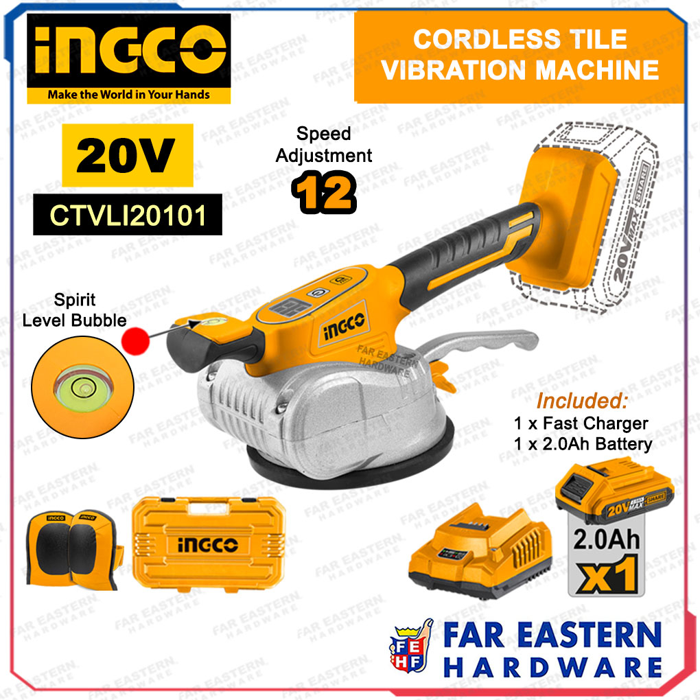 INGCO Cordless Tile Vibrator Vibration Leveling Machine 20V CTVLI2010 ...