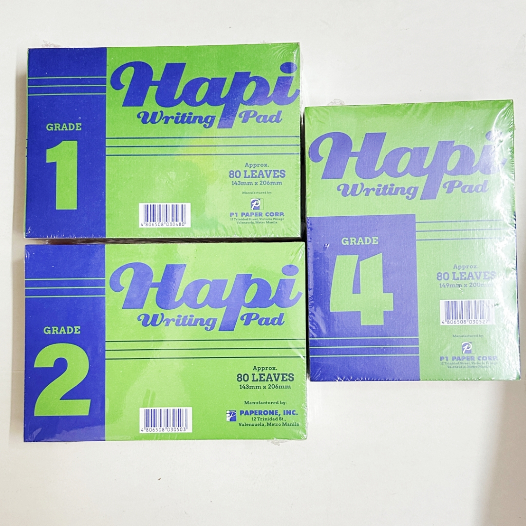 Hapi Wrting Pad Grade 1,Grade 2,Grade 4 | Shopee Philippines