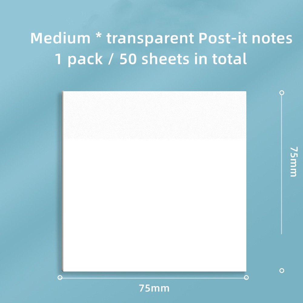 50 Sheets Transparent Sticky Notes PET Waterproof Memo Notepad ...