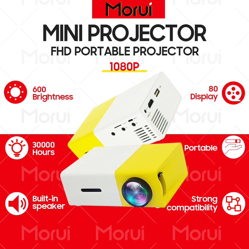 MORUI YG-300 600 Lumens Mini Portable Projector wireless projector HD ...