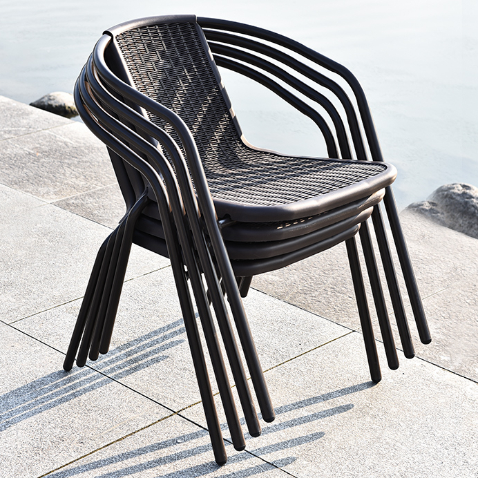 5 Pcs Outdoor Modern Table and Chairs Rattan Chairs Patio Waterproof ...