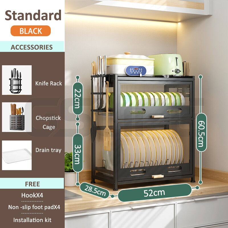 GSlife Dish Rack Drainer Drying Rack Kitchen Countertop Plate Organizer ...