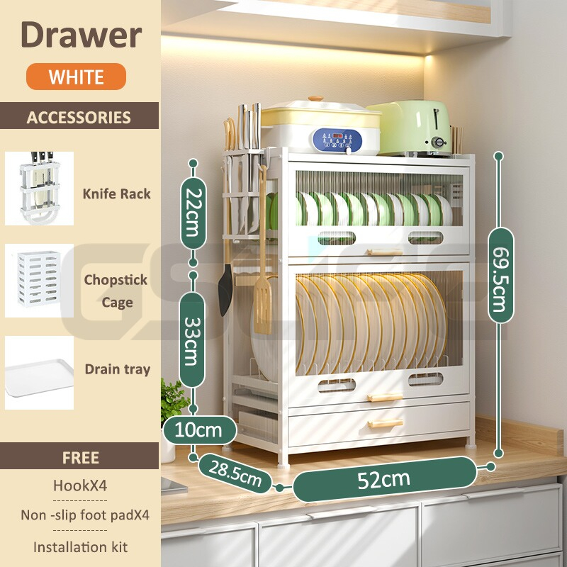 GSlife Dish Rack Drainer Drying Rack Kitchen Countertop Plate Organizer ...
