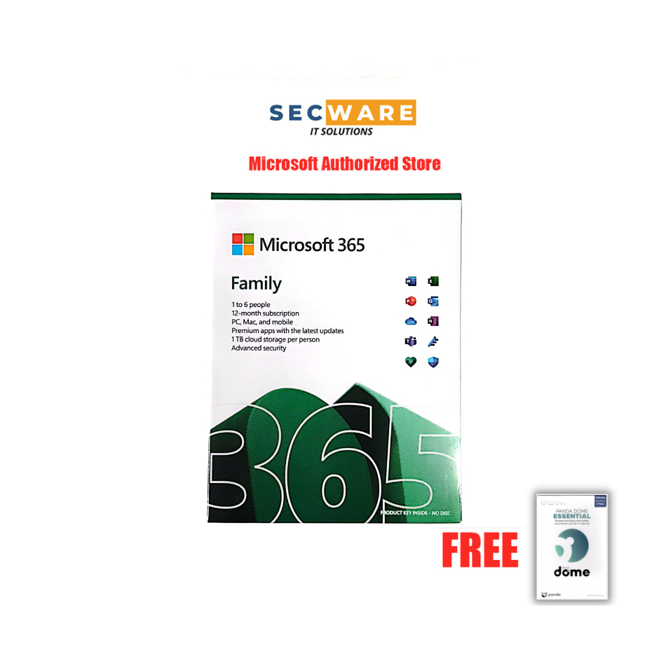 Microsoft 365 Family (Office 365 1 Year 1 to 6 People - up to 5 device ...