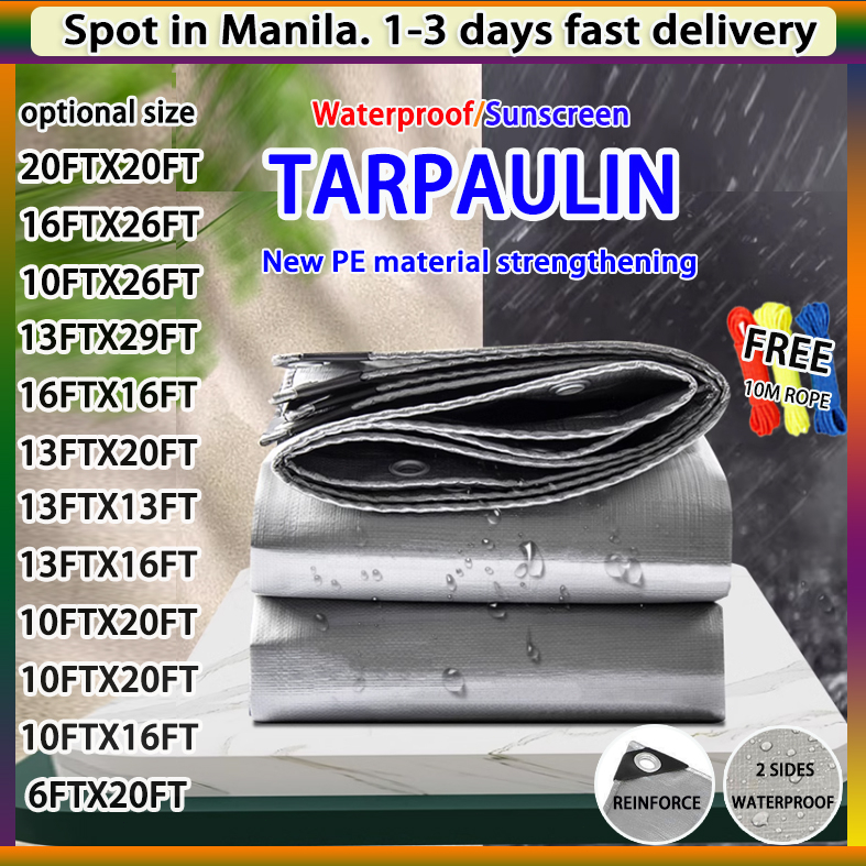 buy 1 take 1 rope tarpaulin waterproof 13ft x 20ft thickened trapal ...