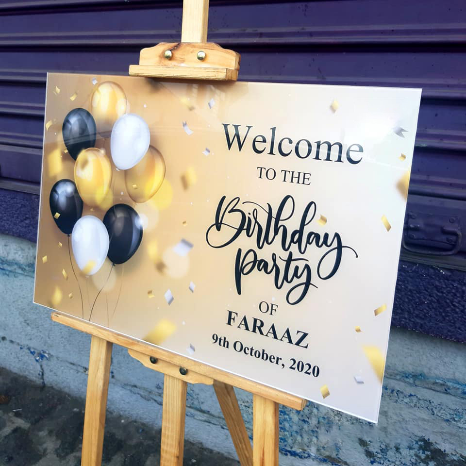 Welcome Board Signage Board Stand for any event Wedding Christening ...