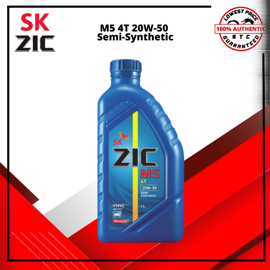 ZIC M5 4T 20W-50 SEMI-SYNTHETIC Motorcycle OIL | Shopee Philippines