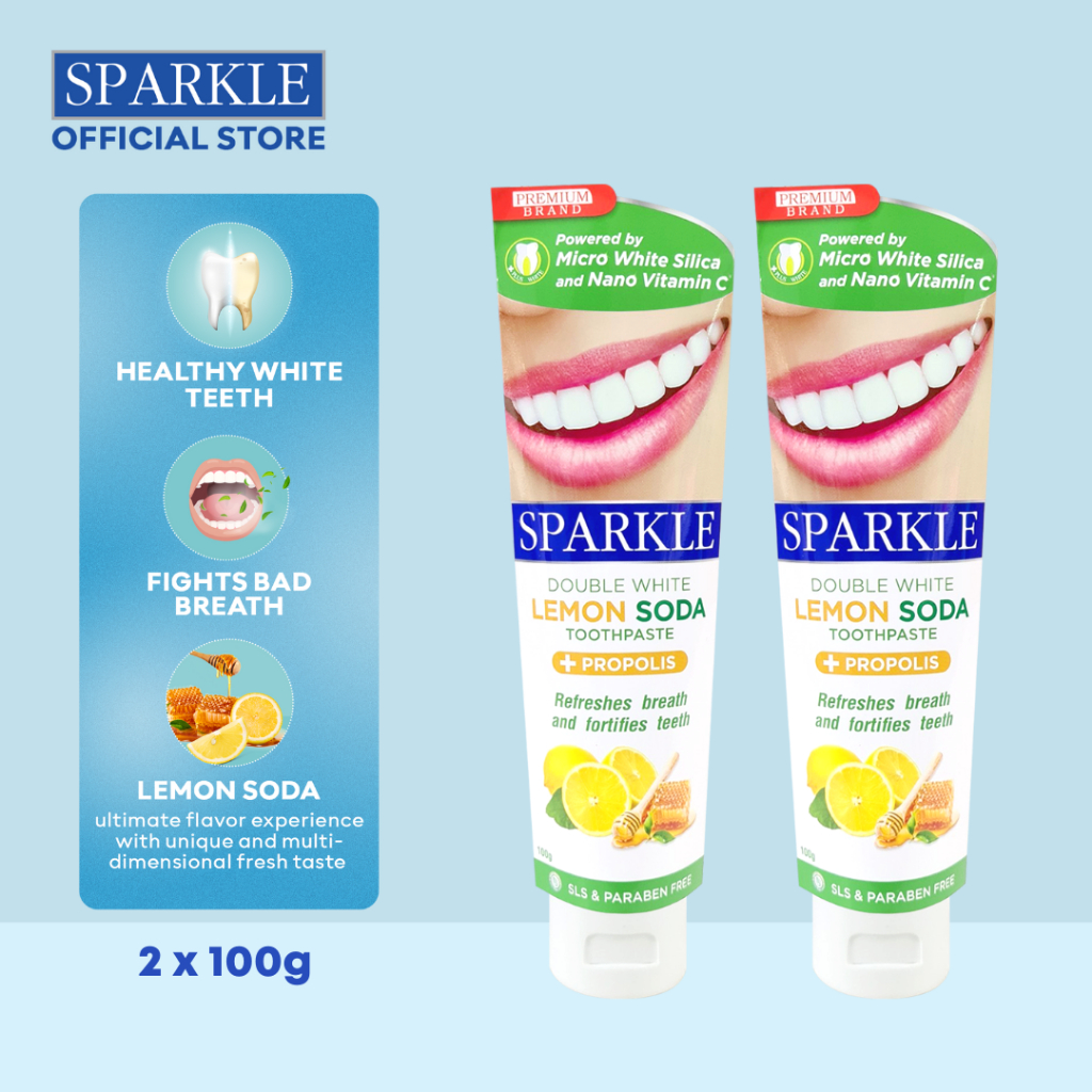 SPARKLE Super Saver Set: Lemon Soda Toothpaste (100g x 2) | Shopee ...