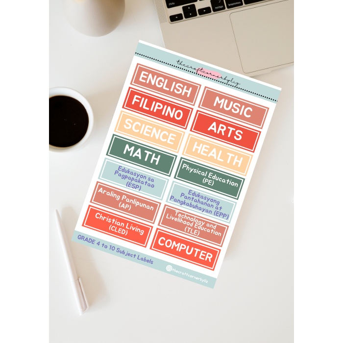 Customizable Sticker label for Subjects Notebook for Grade 4 to 10 Back ...
