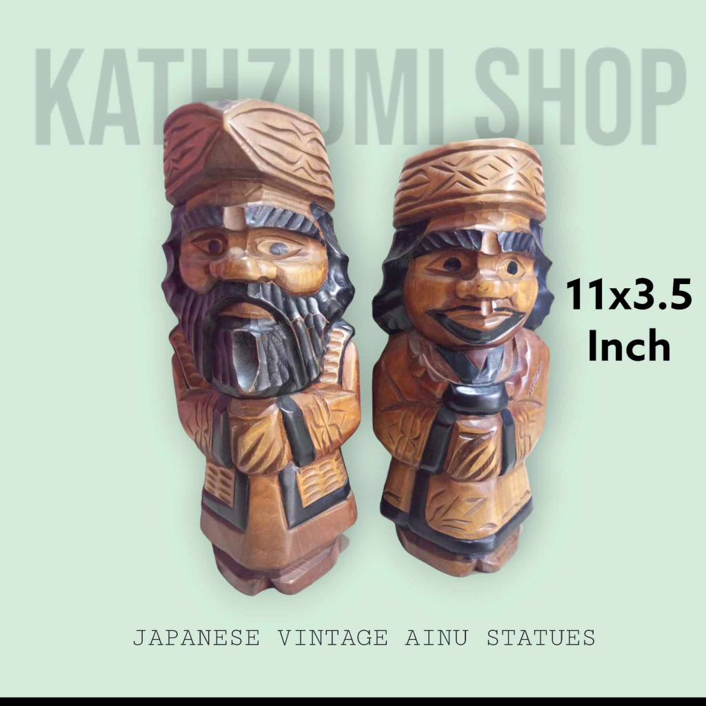 11inch Japanese Vintage Ainu Statues Hand Carved Wood | Shopee Philippines