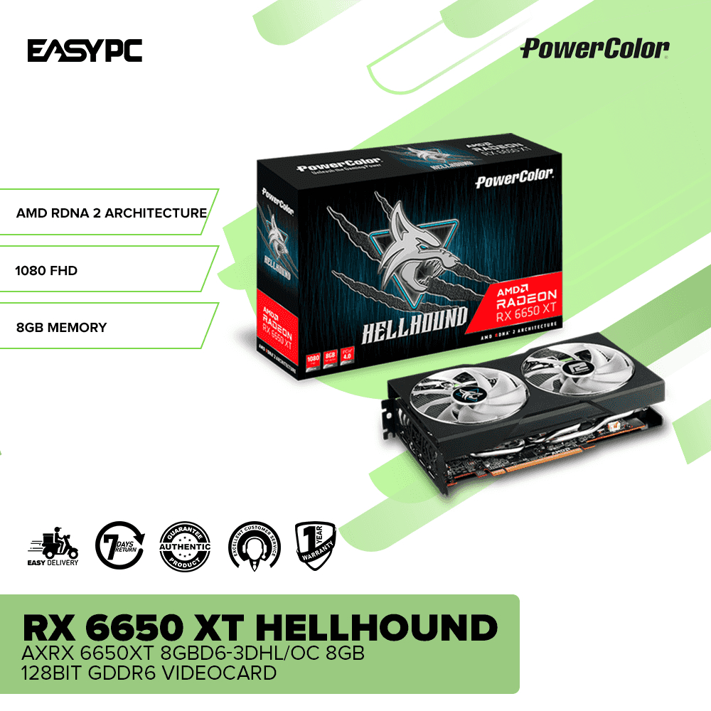 EasyPC| Powercolor RX 6650 XT Hellhound AXRX 6650XT GDDR6 grapchics ...