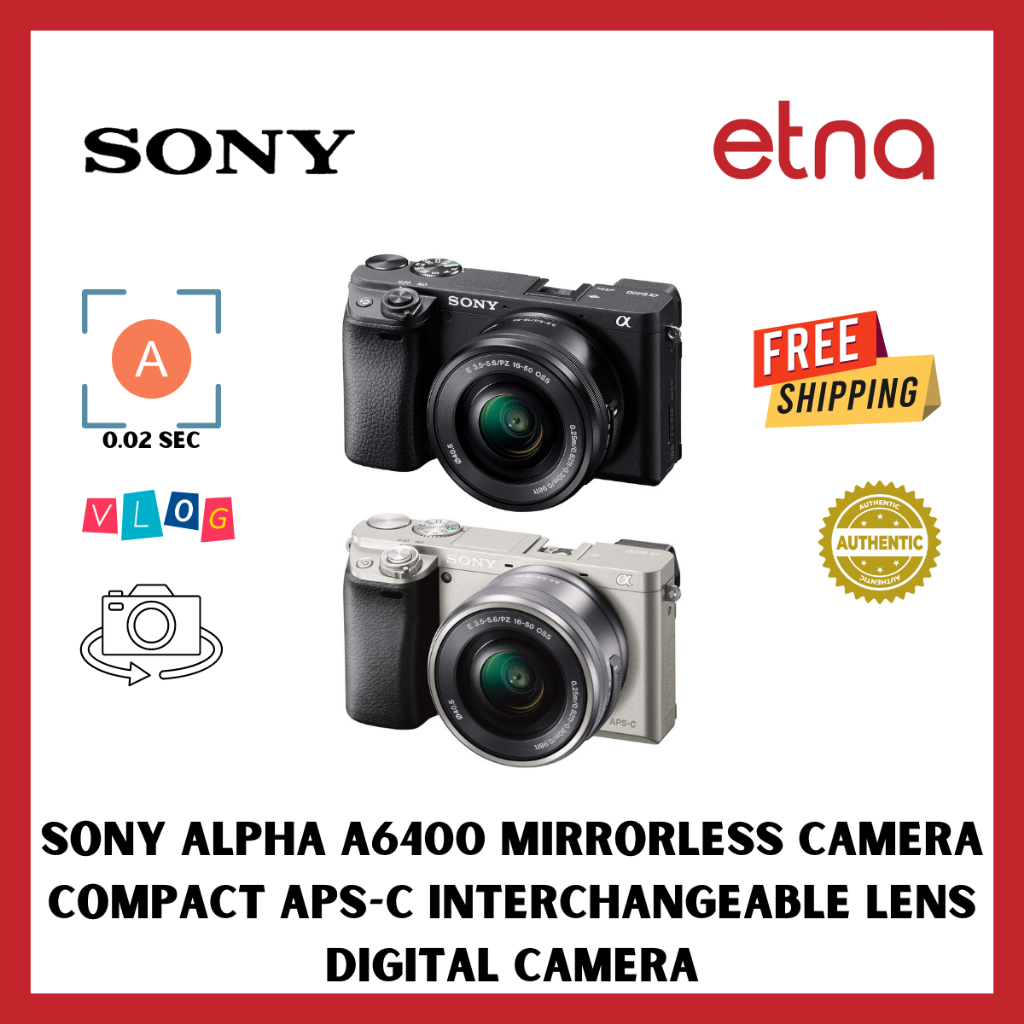 Sony Alpha a6400 Mirrorless Camera Compact APS-C Interchangeable Lens Digital Camera | Shopee ...