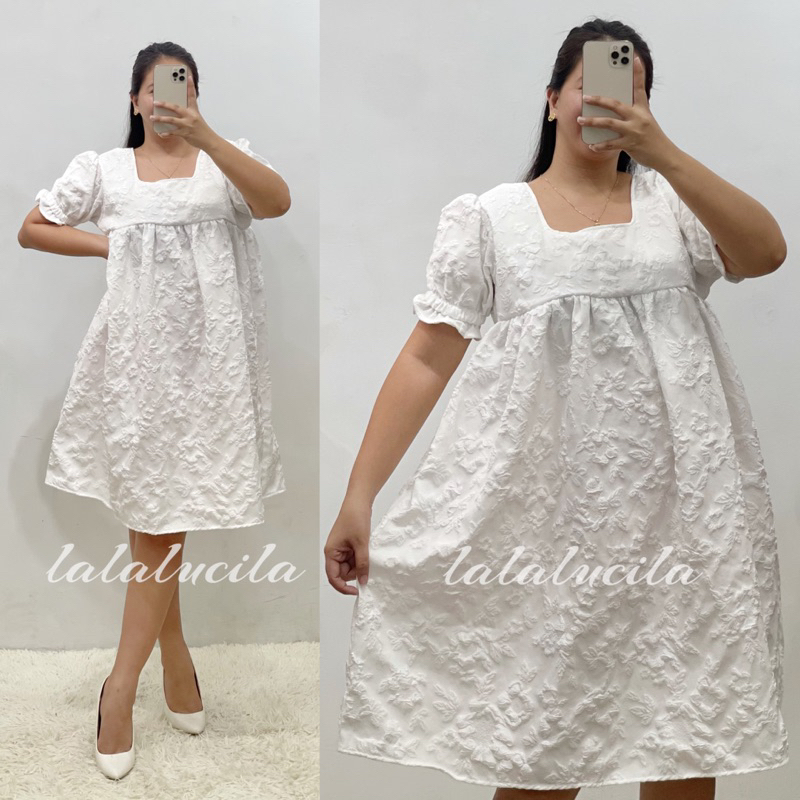 Cielo Embossed Dress(PLUS SIZE) | Shopee Philippines