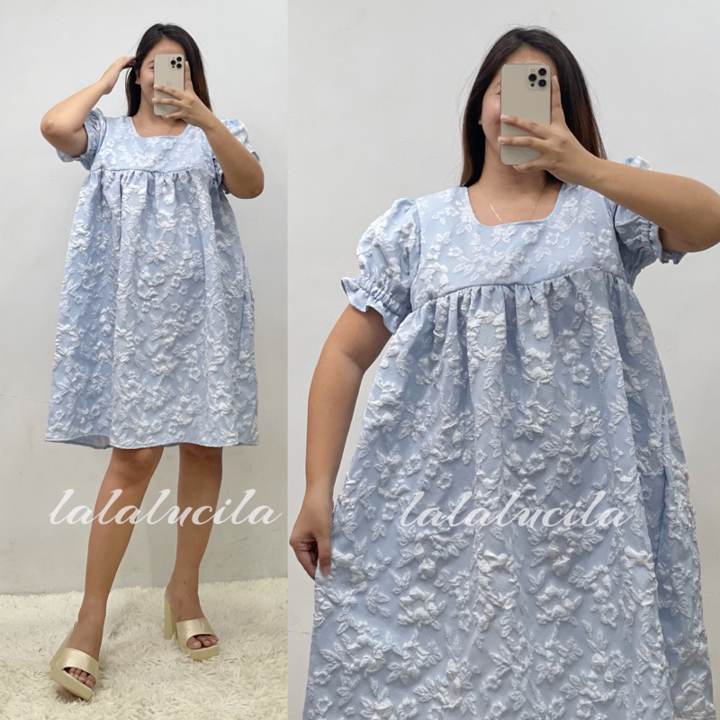Cielo Embossed Dress(PLUS SIZE) | Shopee Philippines