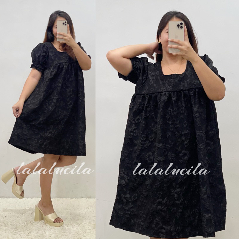 Cielo Embossed Dress(PLUS SIZE) | Shopee Philippines