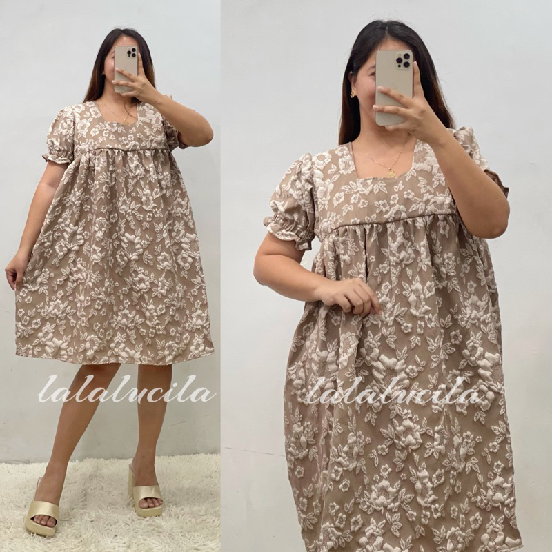 Cielo Embossed Dress(PLUS SIZE) | Shopee Philippines