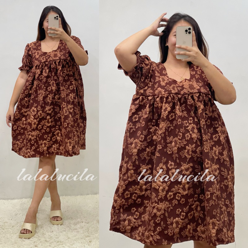 Cielo Embossed Dress(PLUS SIZE) | Shopee Philippines