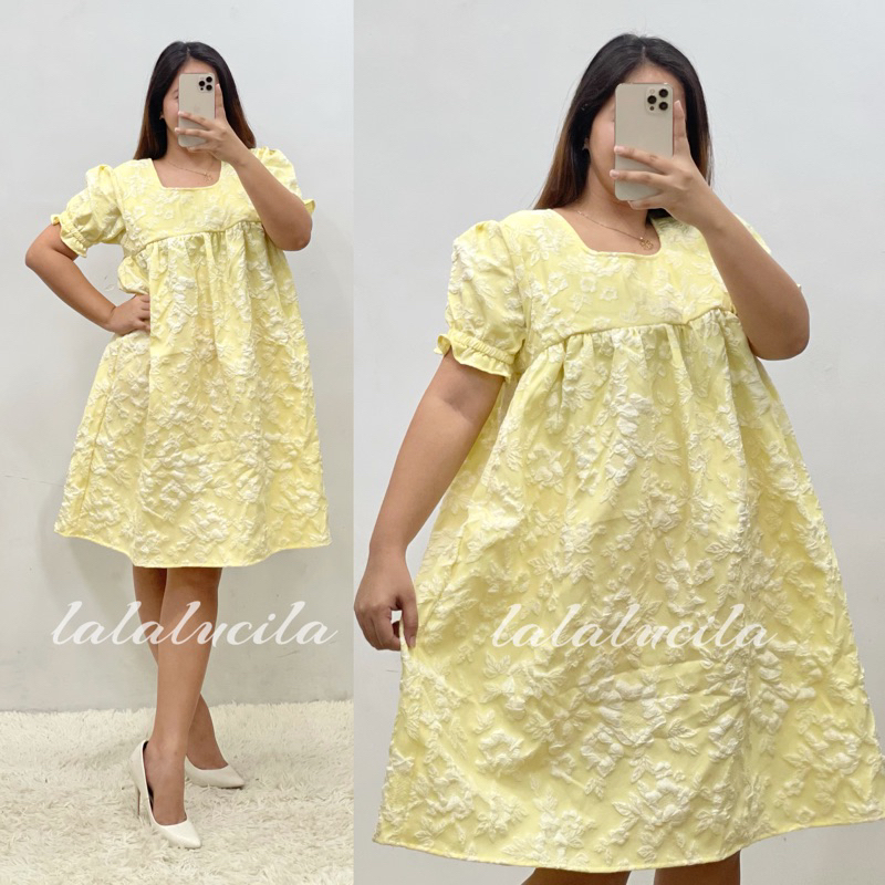 Cielo Embossed Dress(PLUS SIZE) | Shopee Philippines