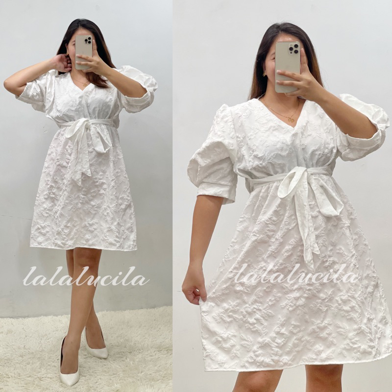 Ariela Embossed Dress (PLUS SIZE) | Shopee Philippines