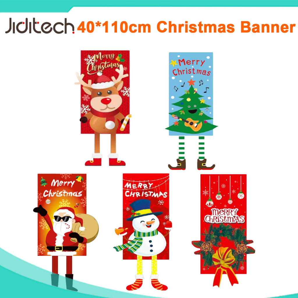 Jiditech 40*110cm Merry Christmas Decorations for Home Door Window ...